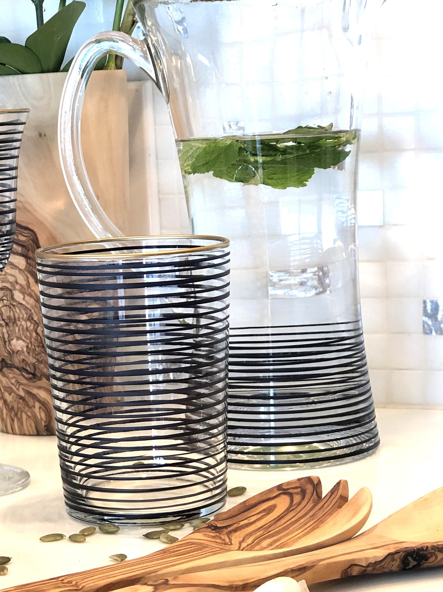 Water Glass Panorama Black - (Set of 6) – Il'argento USA