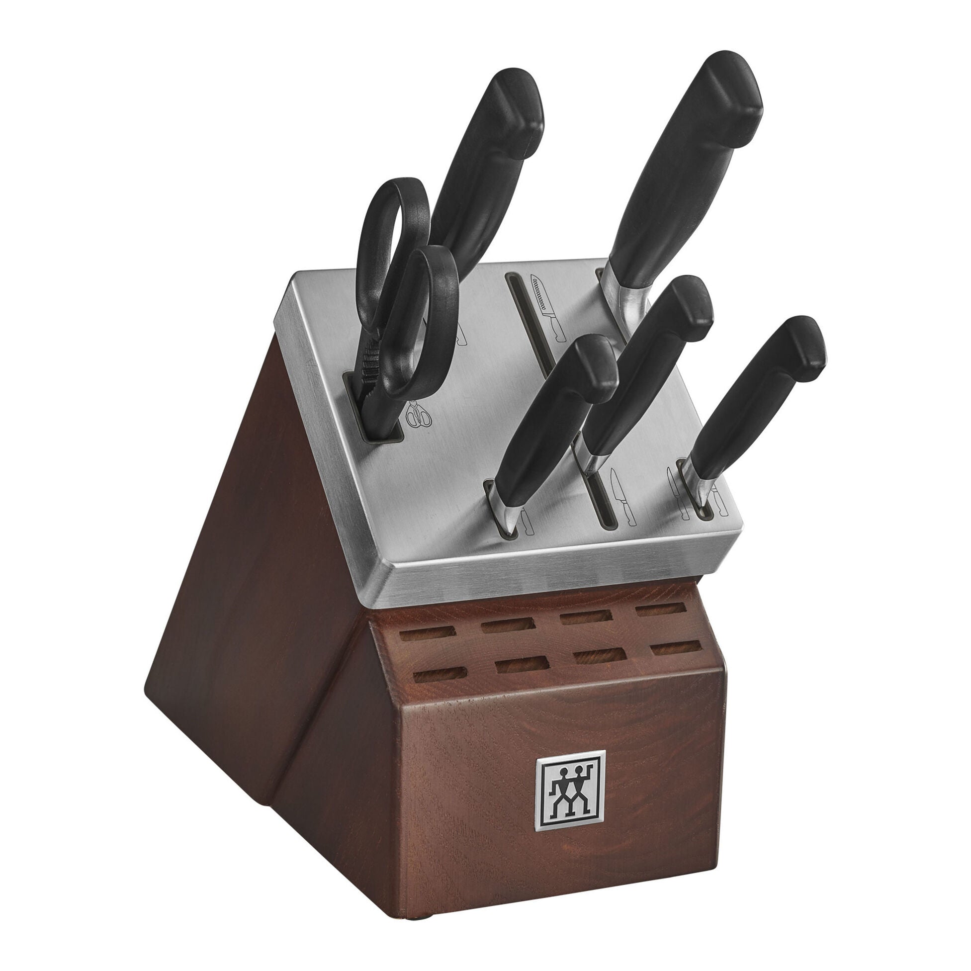 Four Star - Self-Sharpening Knife Block Silver/Black (Set of 7) – Il ...