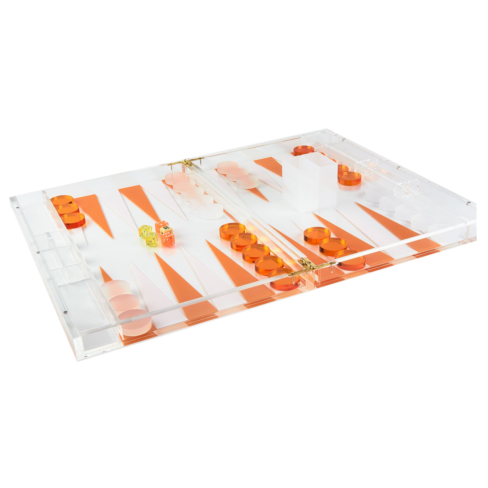 Lucite - Acrylic Backgammon Clear / Orange – Il'argento