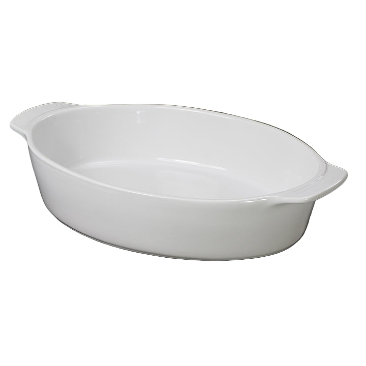 Oval Medium Casserole Stoneware Roaster White 3QT – Il'argento