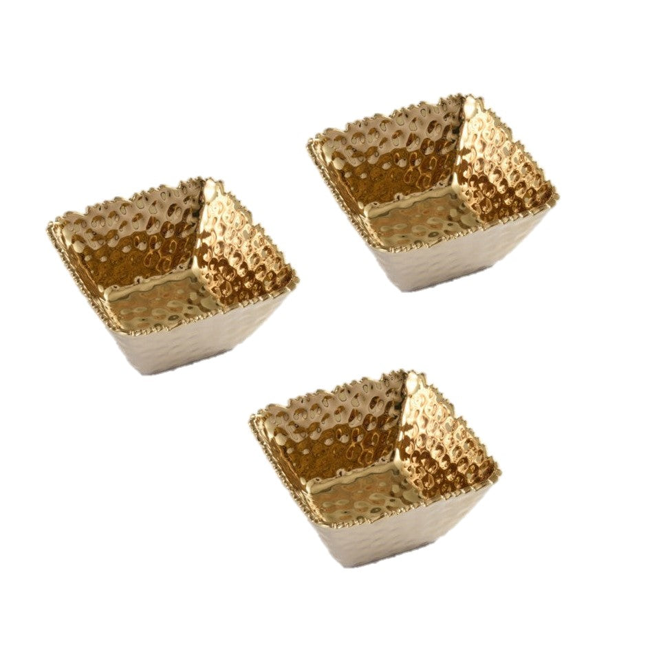 Golden Millennium - Gold - Small Square Bowl (Set of 3) – Il'argento