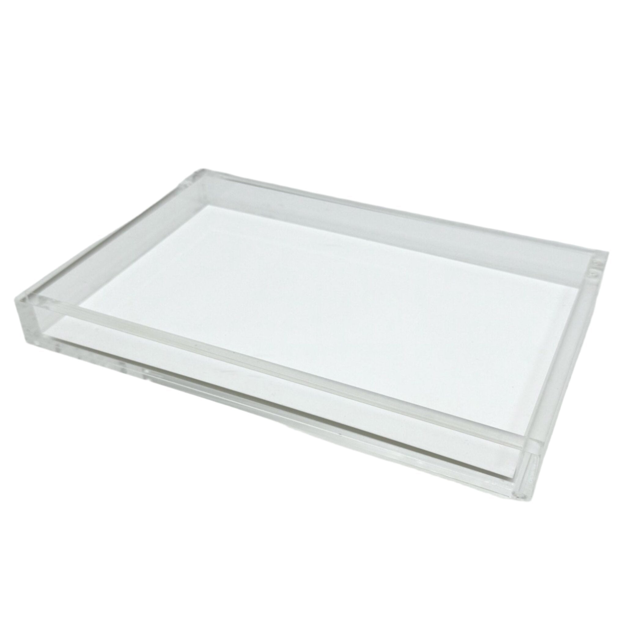 Lucite - Acrylic Rectangular Tray White – Il'argento