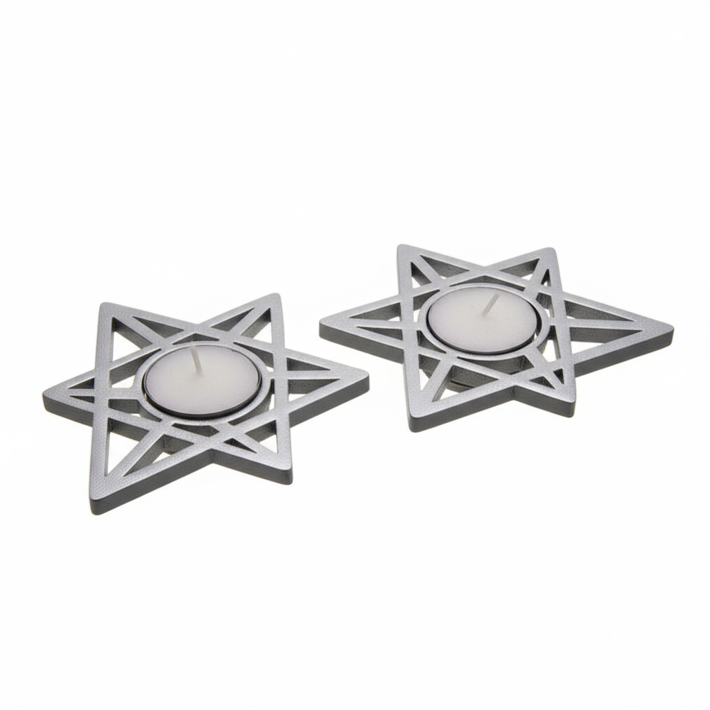 David - Magen Silver Candleholder (Set of 2) – Il'argento