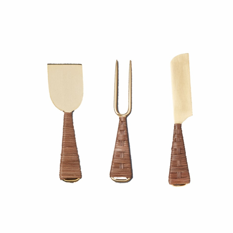 Weshare Rattan & Gold - Cheese Knife (Set of 3) – Il'argento