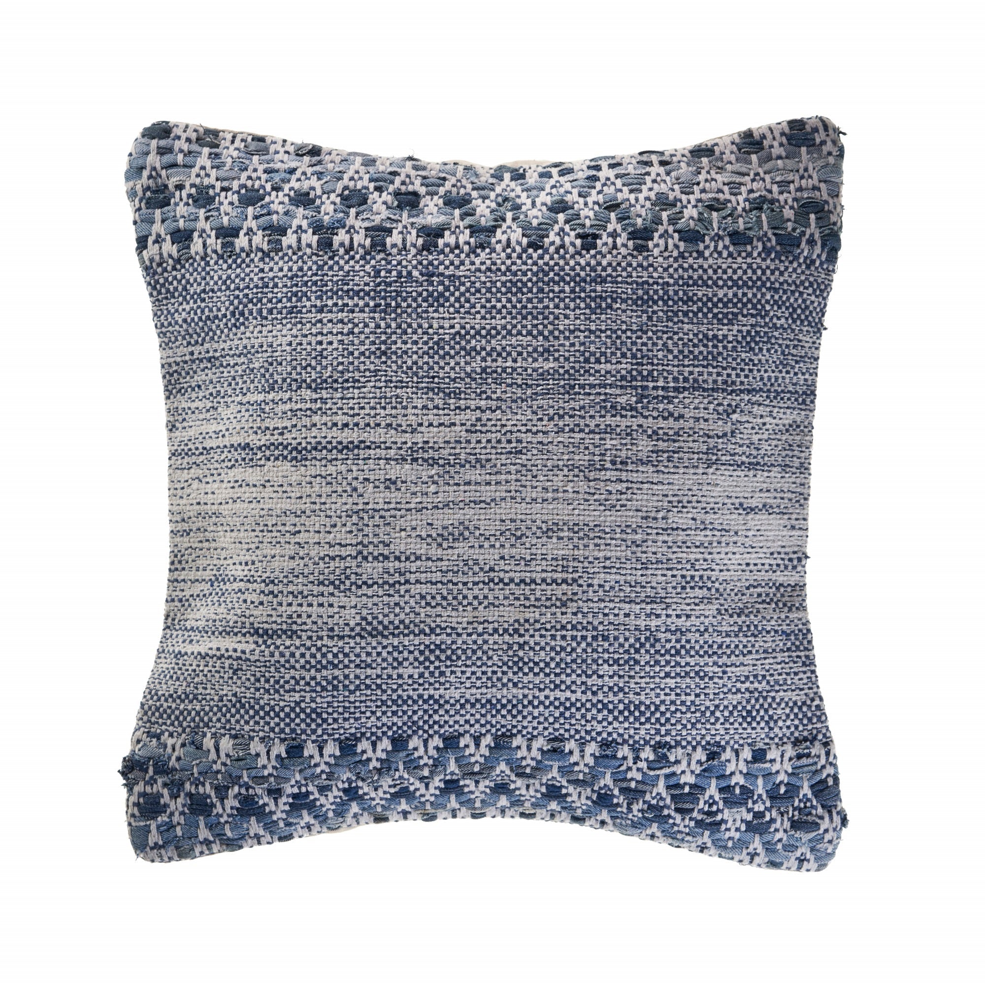 Blue and Ivory Textured Throw Pillow Square – Il'argento