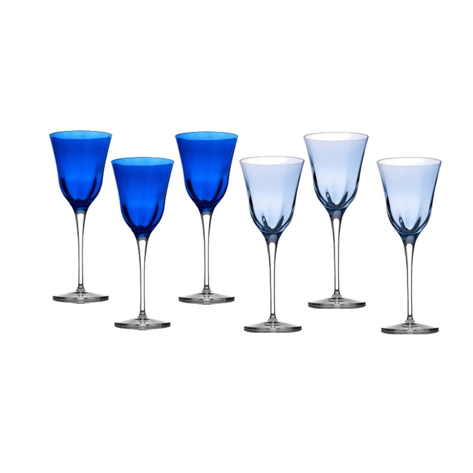 European Crystal Water Goblet Sea Colors - (Set of 6) Stemware – Il'argento
