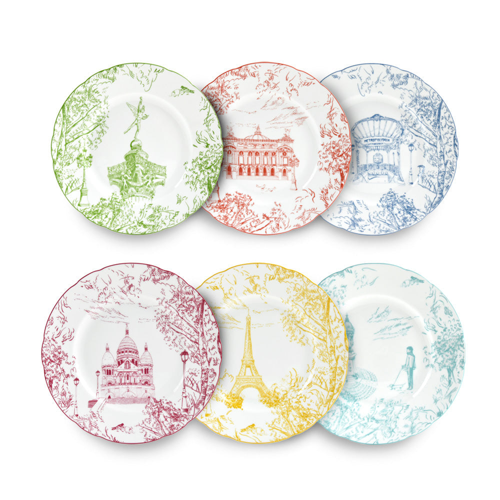 Tout Paris - Assorted Salad Plates (Set of 6) – Il'argento